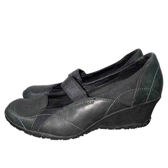 Merrell | Shoes | Merrell Womens Mary Jane Wedge Shoes Size 95 Black ...